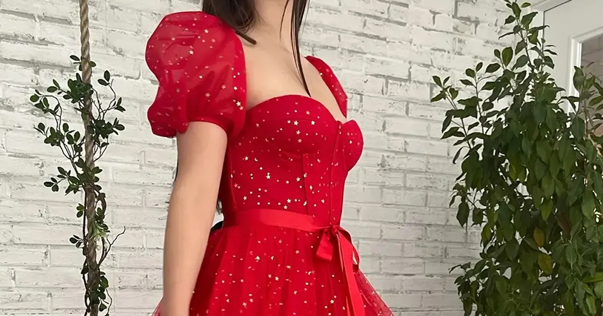 Star Pattern Evening Prom Formal Dresses Bridal Gowns - ZOOEK