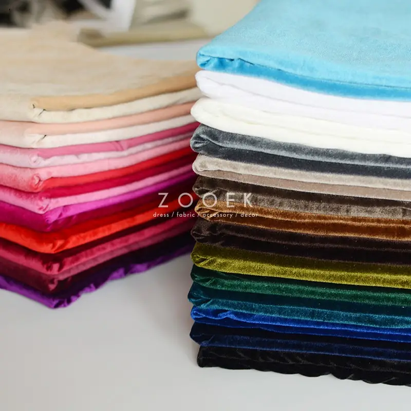 Polyester Stretch Korea Velvet Fabric by the Yard - ZOOEK