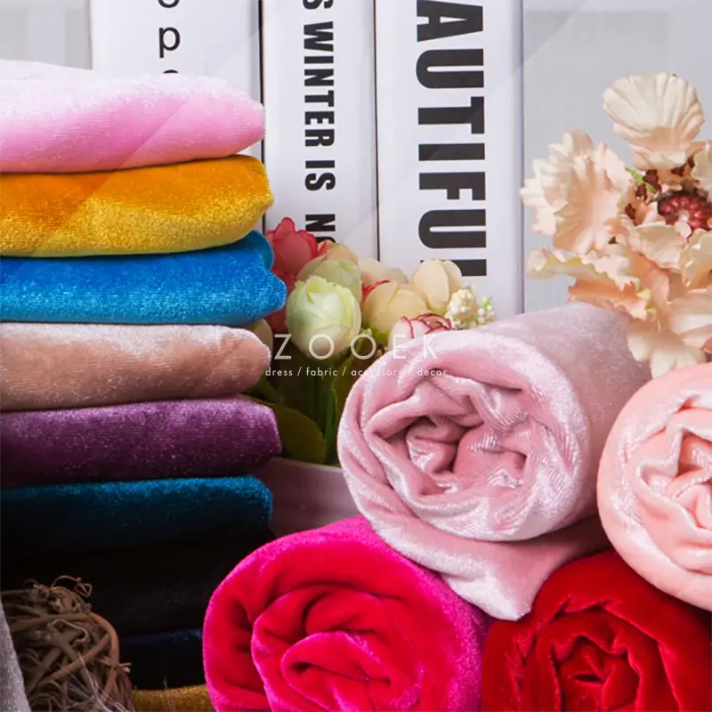 Polyester Stretch Korea Velvet Fabric by the Yard - ZOOEK