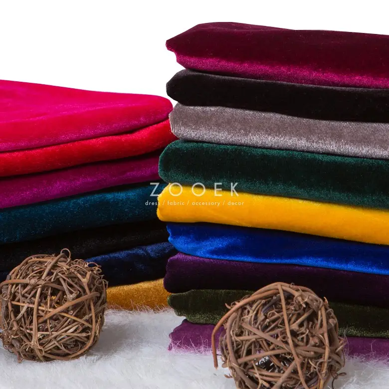 Polyester Stretch Korea Velvet Fabric by the Yard - ZOOEK